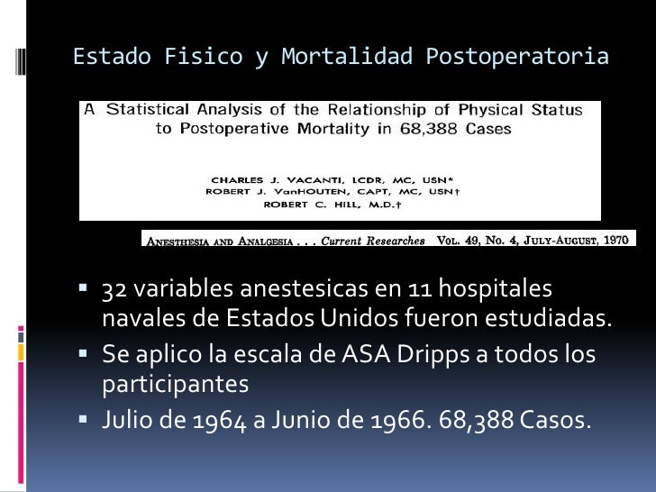 Historia de la Clasificacion ASA