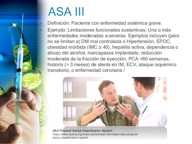 Clasificación ASA Riesgos Anestésicos