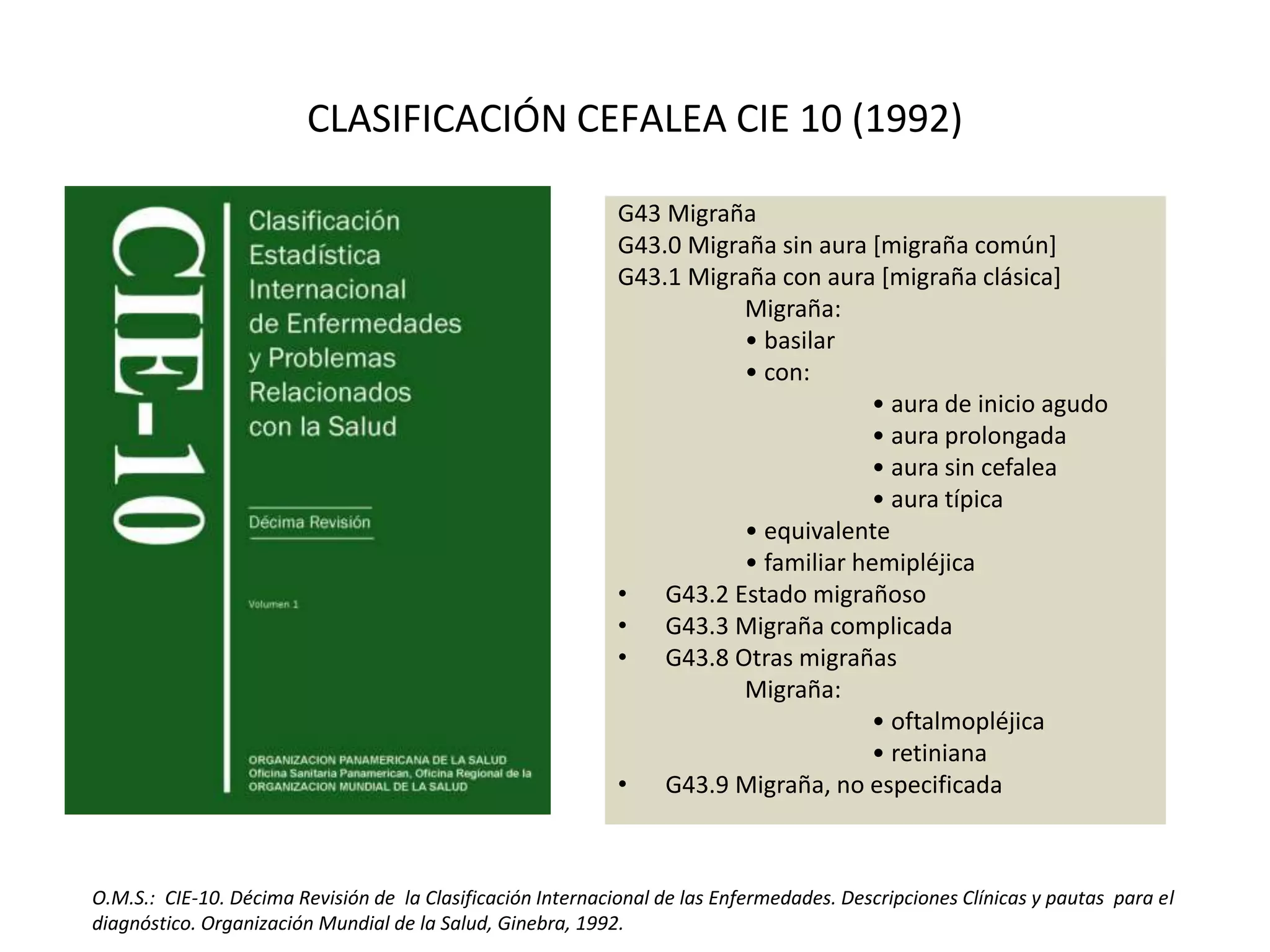 Clasificacion de cefalea | PPTX