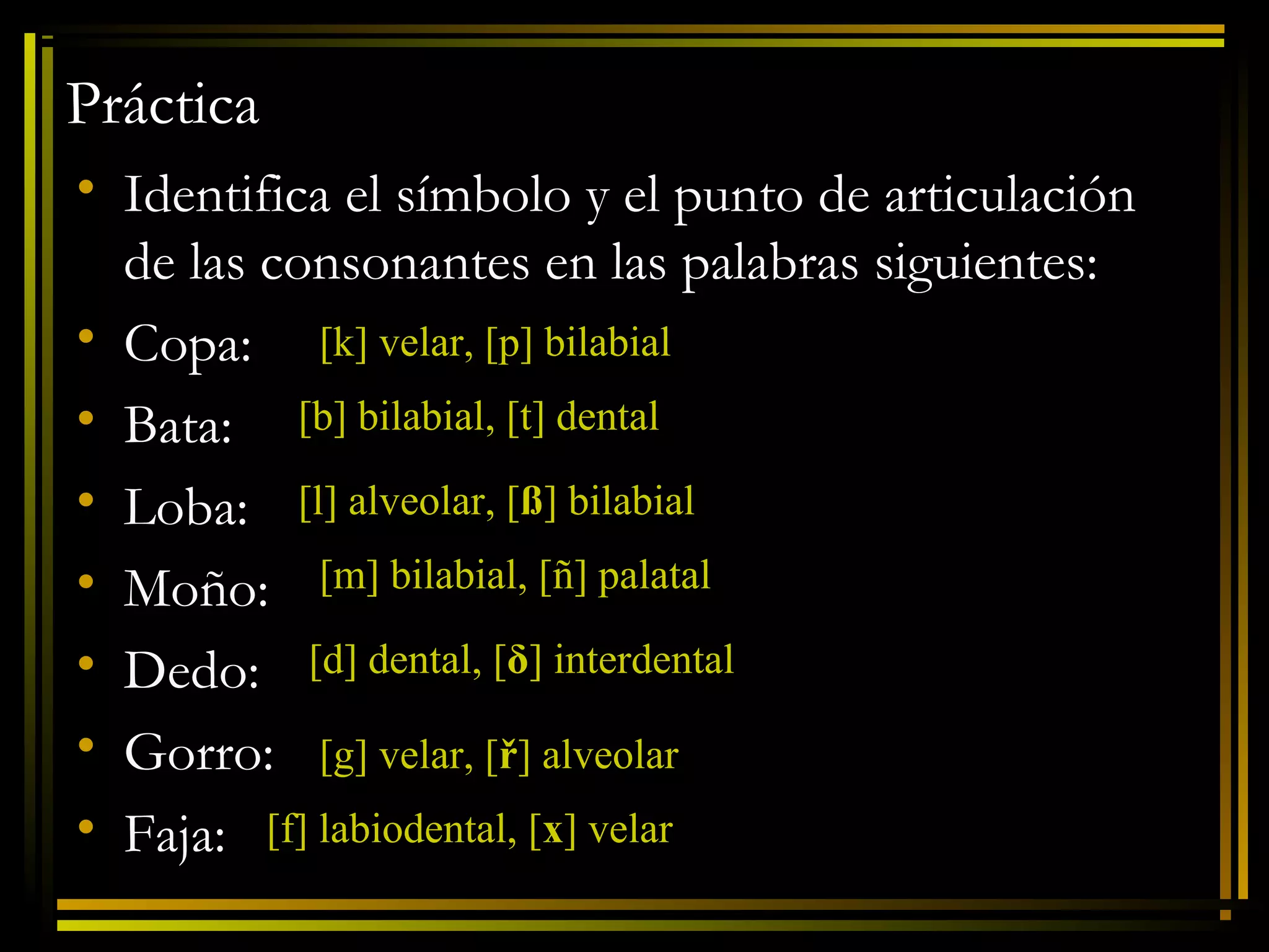 Clasificacion de consonantes | PPT