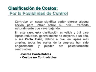 CLASIFICACION DE COSTOS . PRESENTACION.ppt
