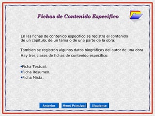 Clasificacion de las Fichas de Contenido | PPT