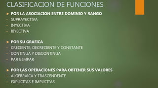 Clasificacion de funciones matematicas | PPTX