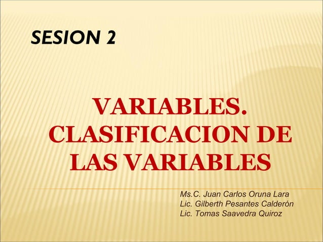 Clasificacion De Las Variables Estadistica Ppt