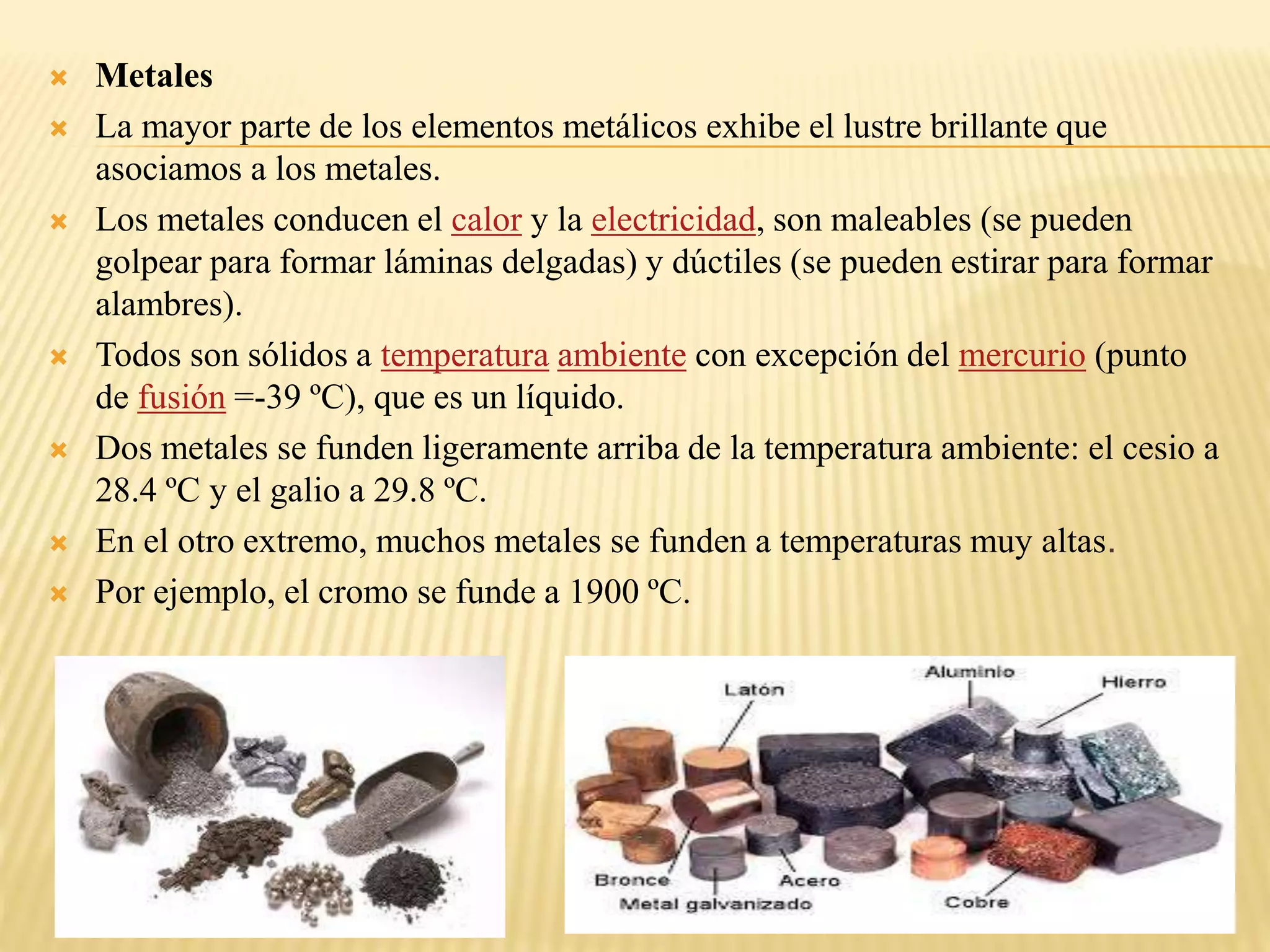 Clasificacion de los metales y no metales | PPTX