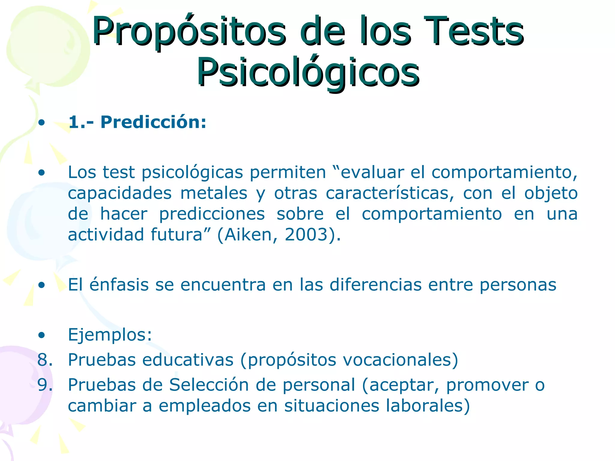 Clasificacionde los tests psicologicos | PPT