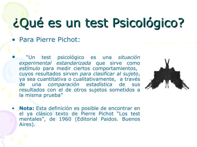 Clasificacionde los tests psicologicos | PPT