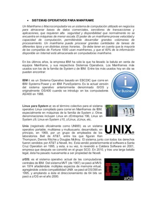 Clasificacion de sistemas operativos | DOCX | Operating Systems ...