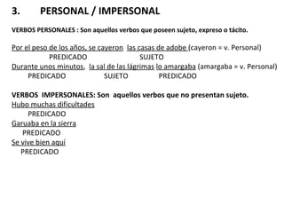 Clasificaciones sintácticas del verbo | PPT