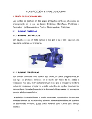 Tipos Y Clasificaciones De Bombas