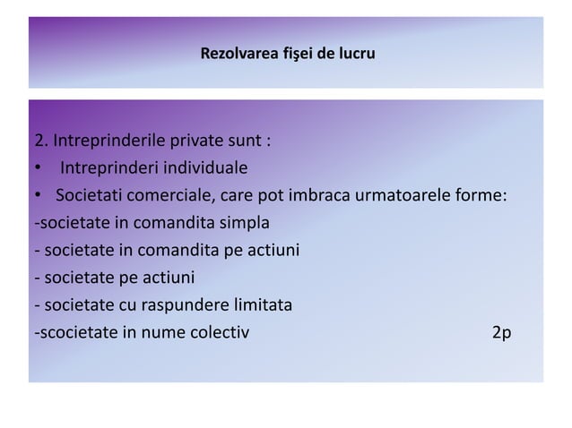 Clasificarea intreprinderilor - Proiect de lectie | PPTX