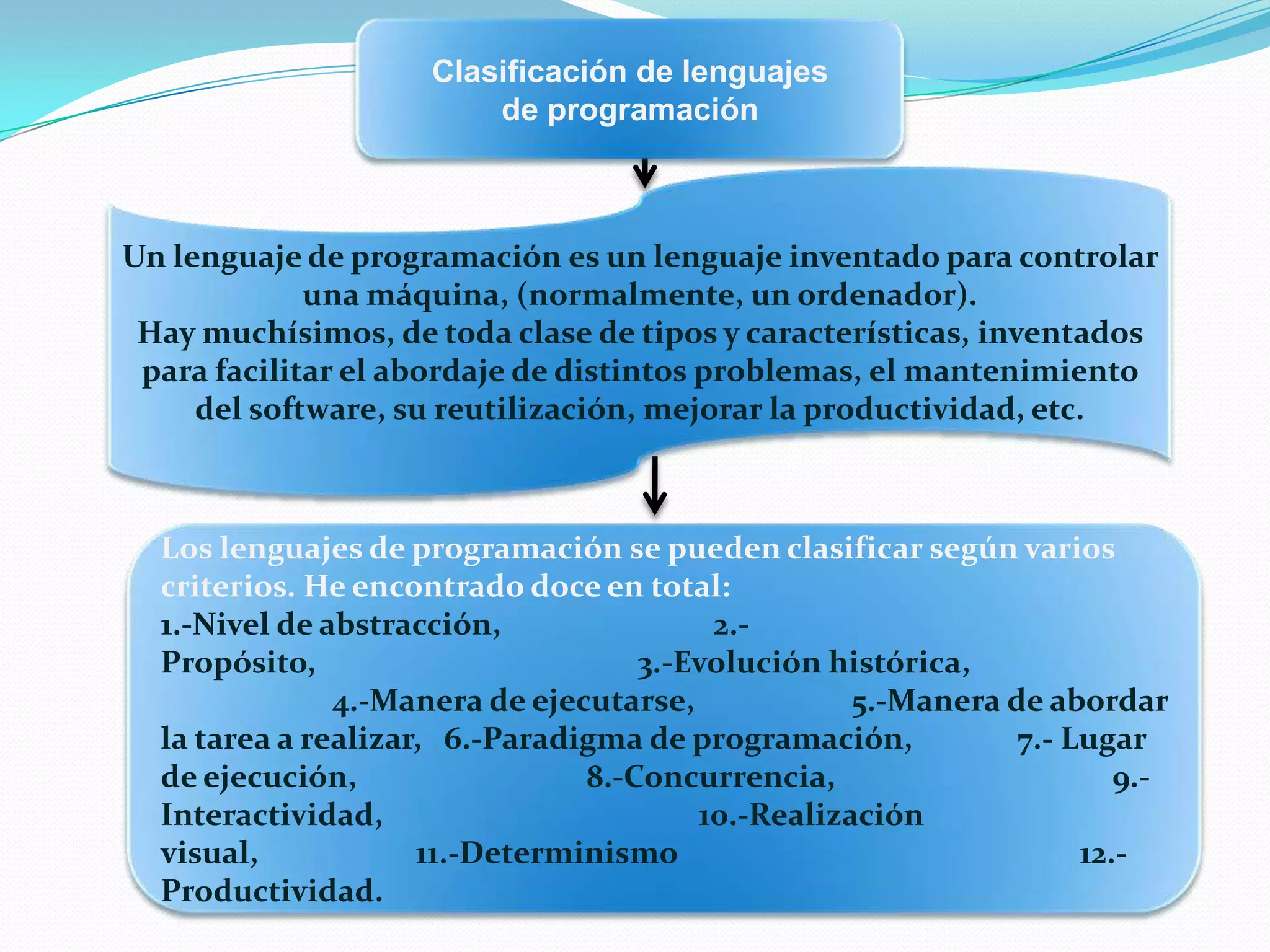 Clasificasion de lenguajes | PPTX | Programming Languages | Computing