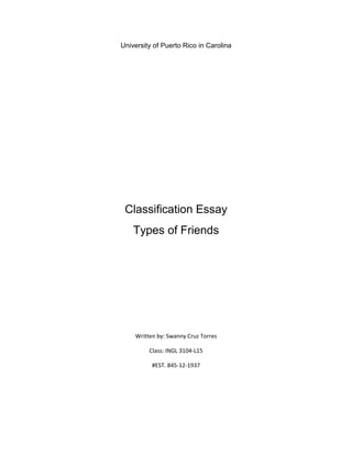 Clasification essay | DOCX