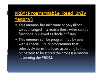 CLASIFICATION OF MEMORY mechnical engind | PPT
