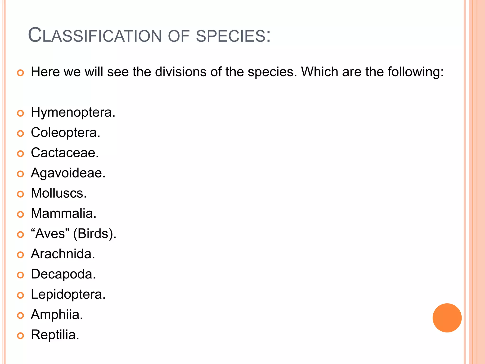 Clasification of species | PPTX