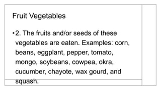 Horticulture Classification of vegetables.pptx | Gardening | Home & Garden