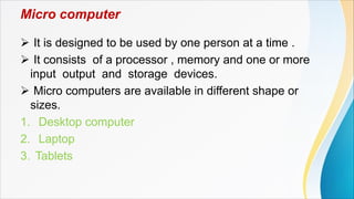 Classification of computer . pdf | PPT