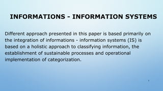 Clasify information in education field | PPT