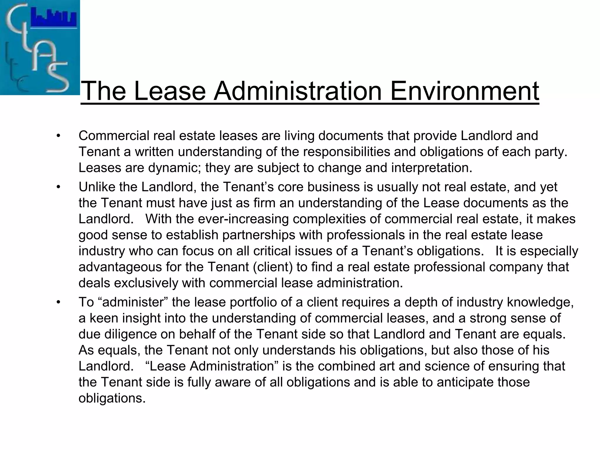 Commercial Lease Admin Services, LLC | PPT