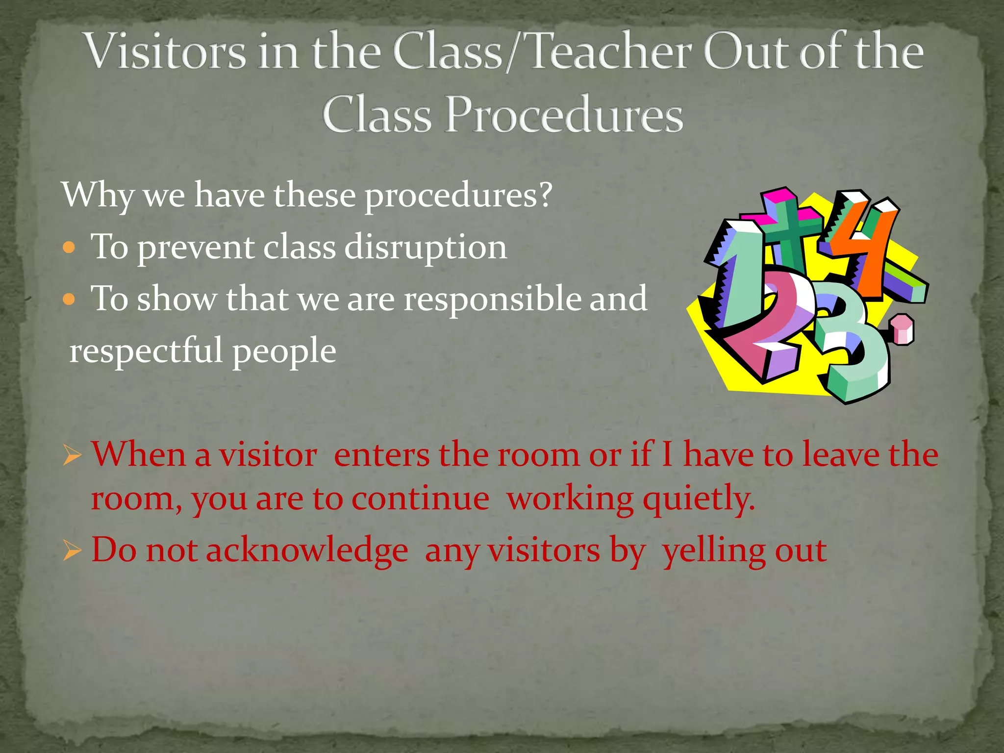 Math Classroom Procedures | PPTX