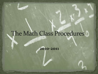 Math Classroom Procedures | PPTX