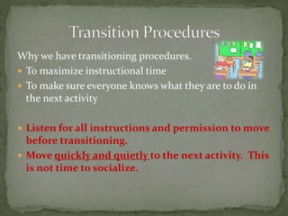 Math Classroom Procedures | PPTX