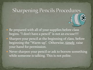 Math Classroom Procedures | PPTX