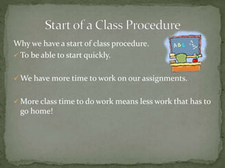 Math Classroom Procedures | PPTX