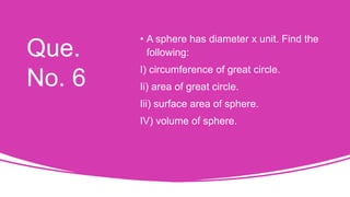 Class 10 Cylinder, Sphere And Hemisphere | PPTX