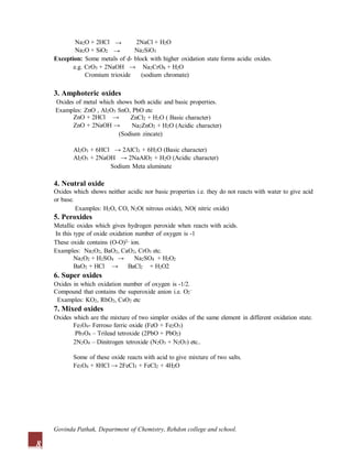 Class-11-notes- Inorganic Chemistry Hydrogen, Oxygen,Ozone,Carbon ...