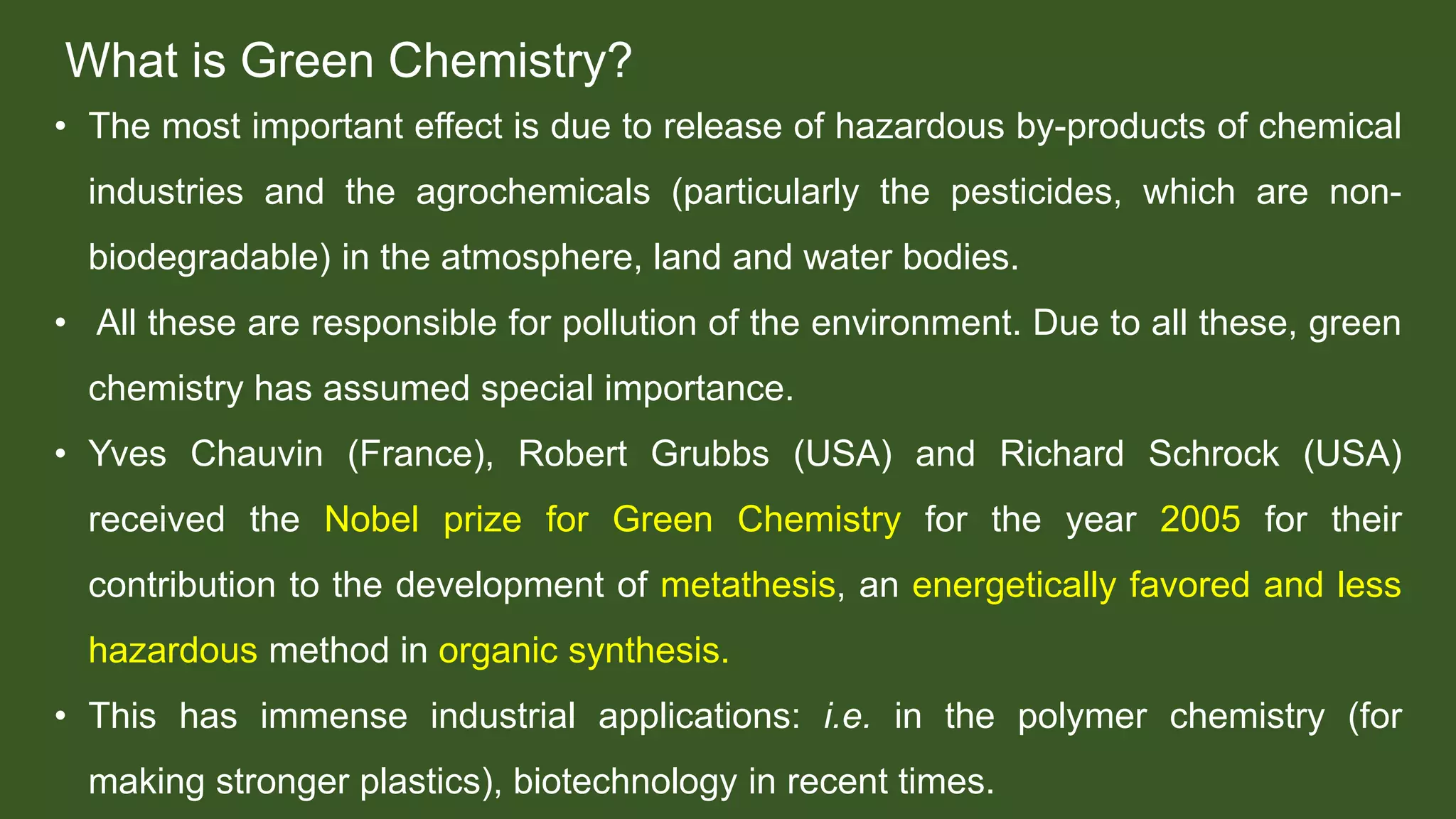 Introduction to Green Chemistry | PDF