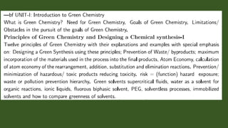 Introduction to Green Chemistry | PDF
