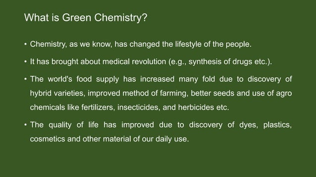 Introduction to Green Chemistry | PPT