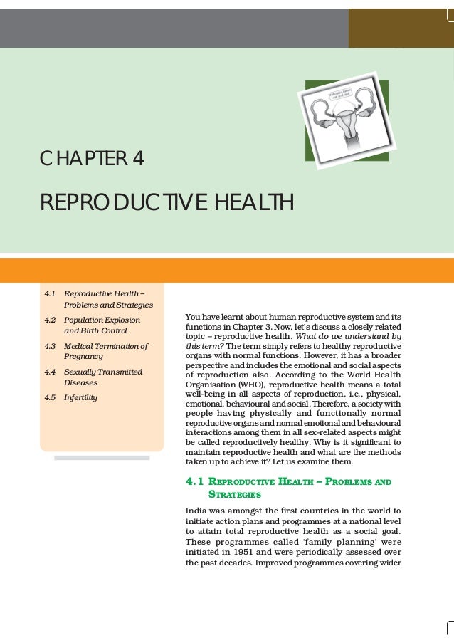 Ncert Books Class 12 Biology Chapter 4 Reproductive Health