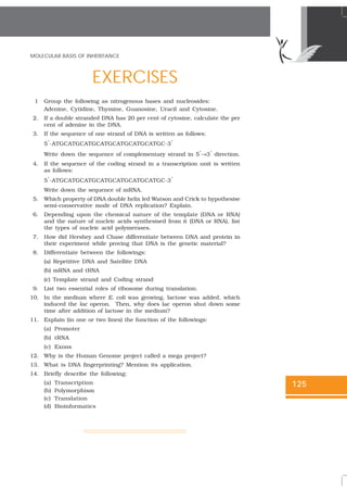 NCERT Books Class 12 Biology Chapter 6 Molecular basis of Inheritance | PDF