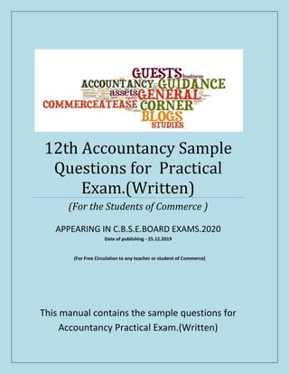 Class 12th Sample Questions For Accountancy Practical | PDF