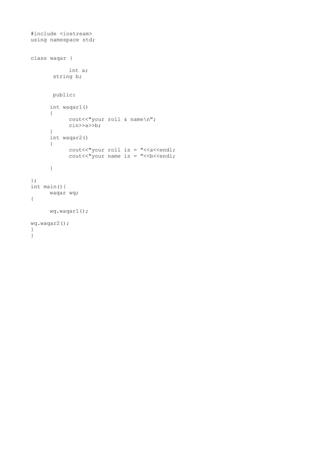 Class | TXT | Programming Languages | Computing