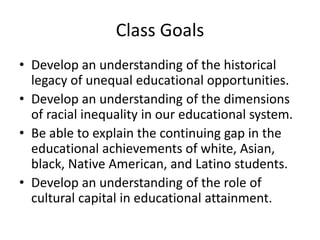 Race Class based on Chapter 8 of "Race and Racisms: A Critical Approach ...