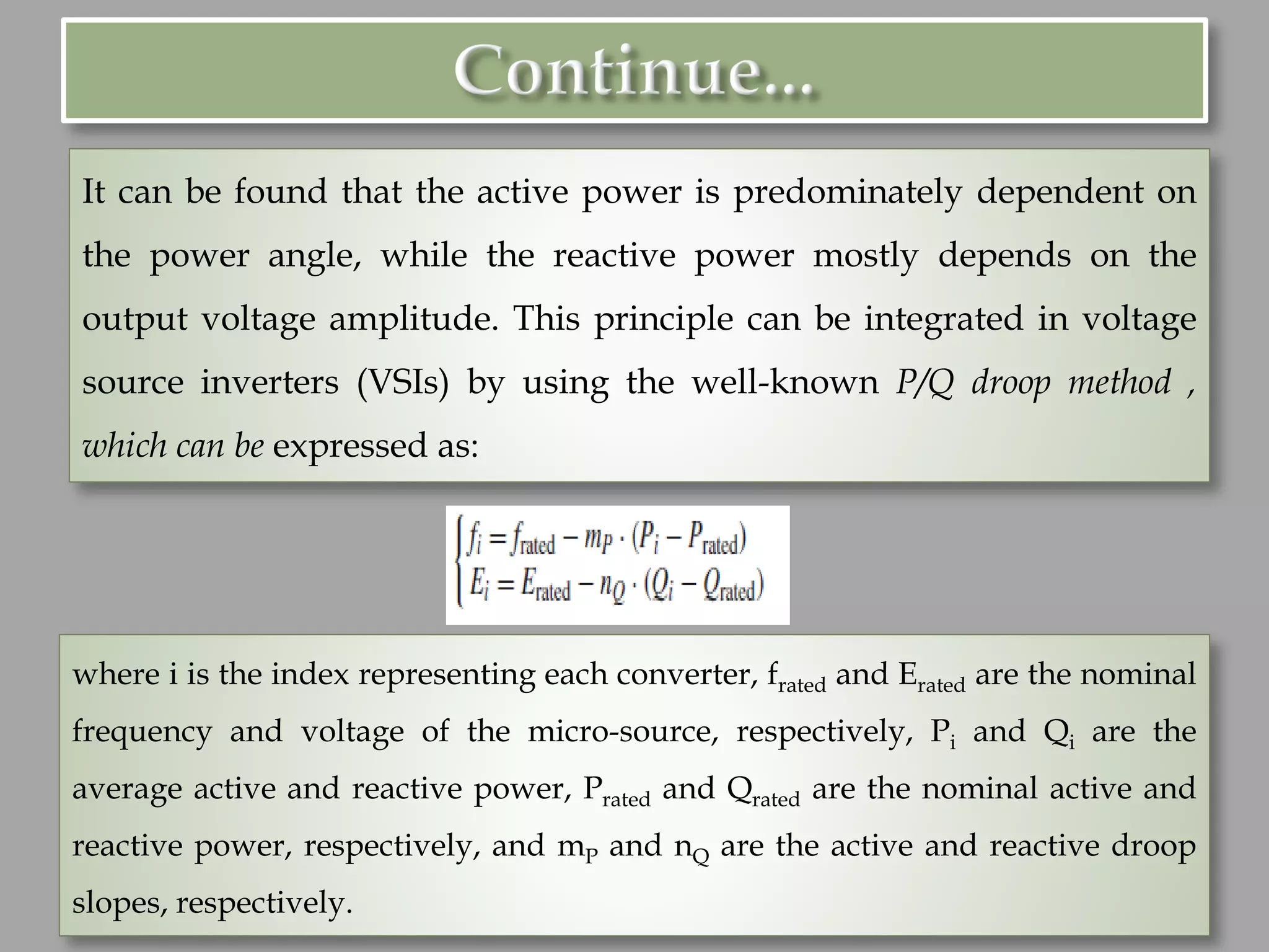 Droop control approach for power sharing in AC microgrid | PDF