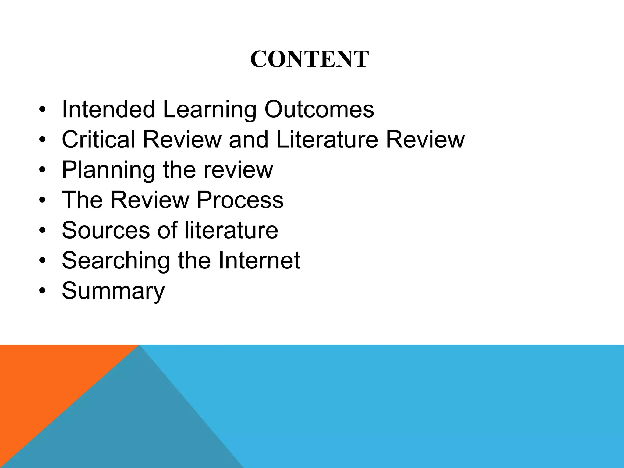 LITERATURE AND CRITICAL REVIEW | PPTX