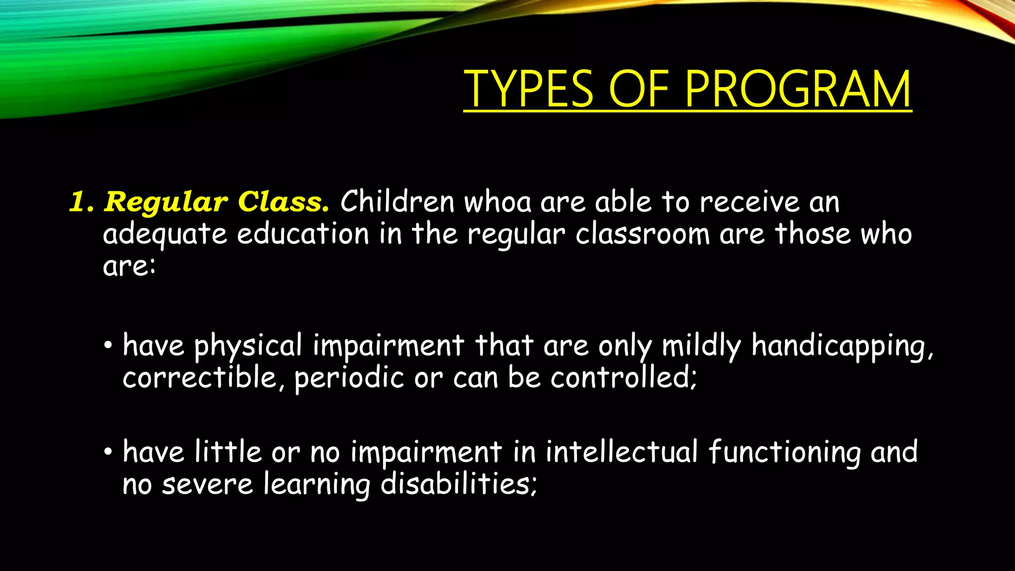 Classroom Management Types of Programs | PPT