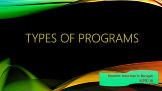 Classroom Management Types of Programs | PPT