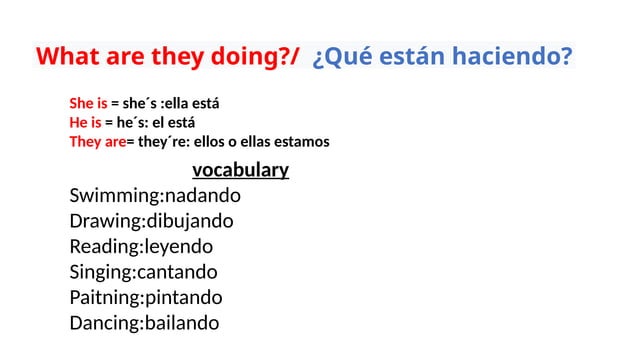 CLASS.ingles what are they doing estrategiaspptx | PPTX