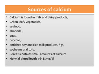 Presentation on minerals like calcium and iron | PPTX