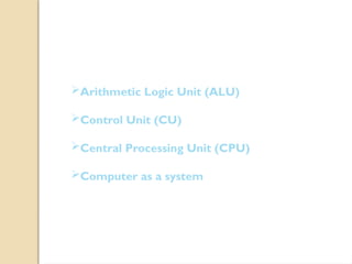Basic fundamentals component of Computer | PPTX