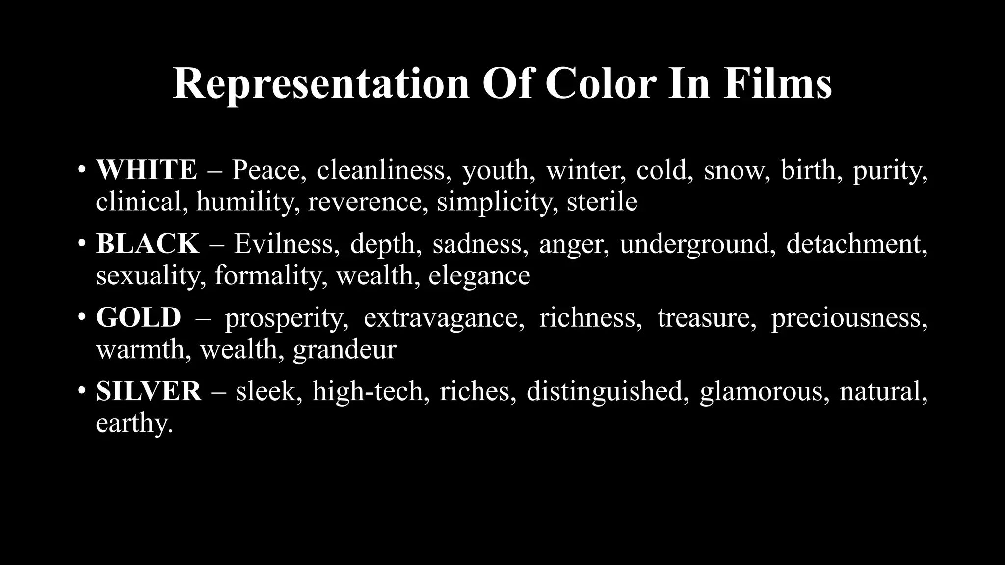 color psychology in Films, Importance of Color in movies | PPTX