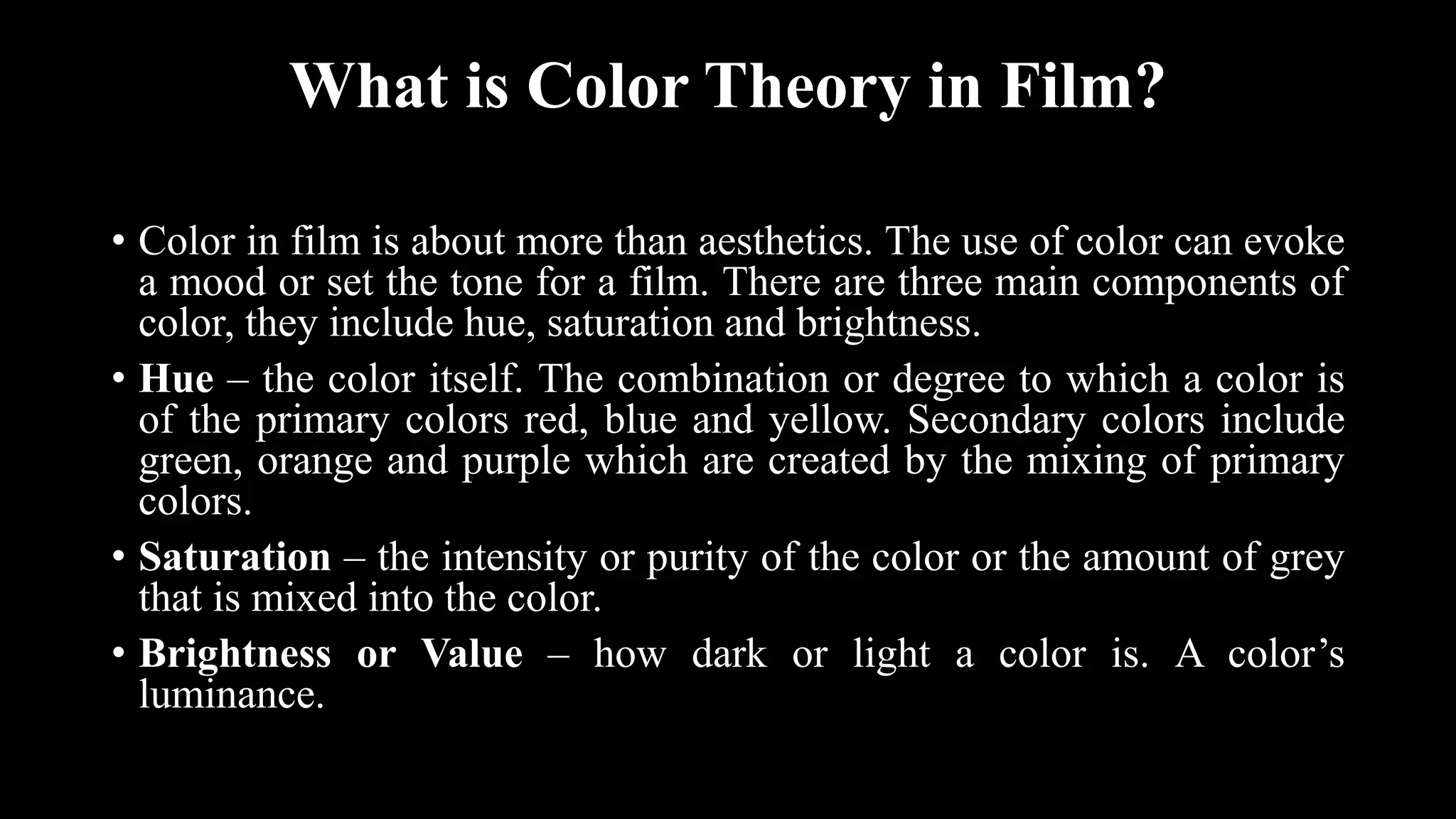 color psychology in Films, Importance of Color in movies | PPTX