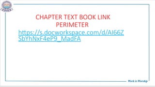 Class IV Maths Perimeter Tutorial School | PPTX