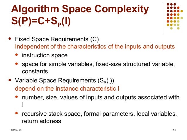 Specification and complexity - algorithm Specification and complexity - algorithm