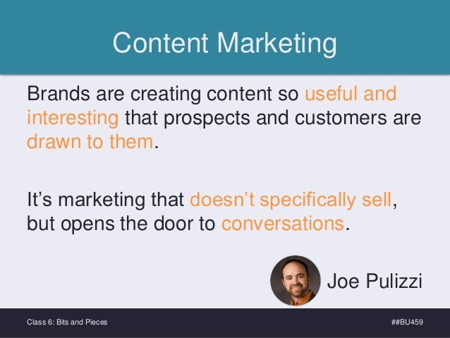 Class 6: Define Establish Convey Promote